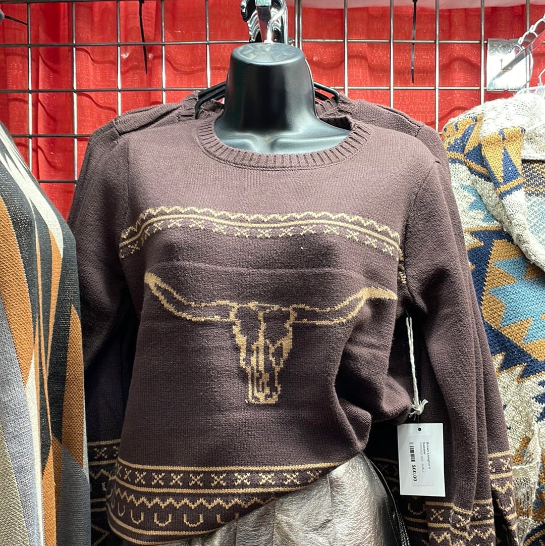 Brown Longhorn Sweater – Whiskey Ray's Boutique