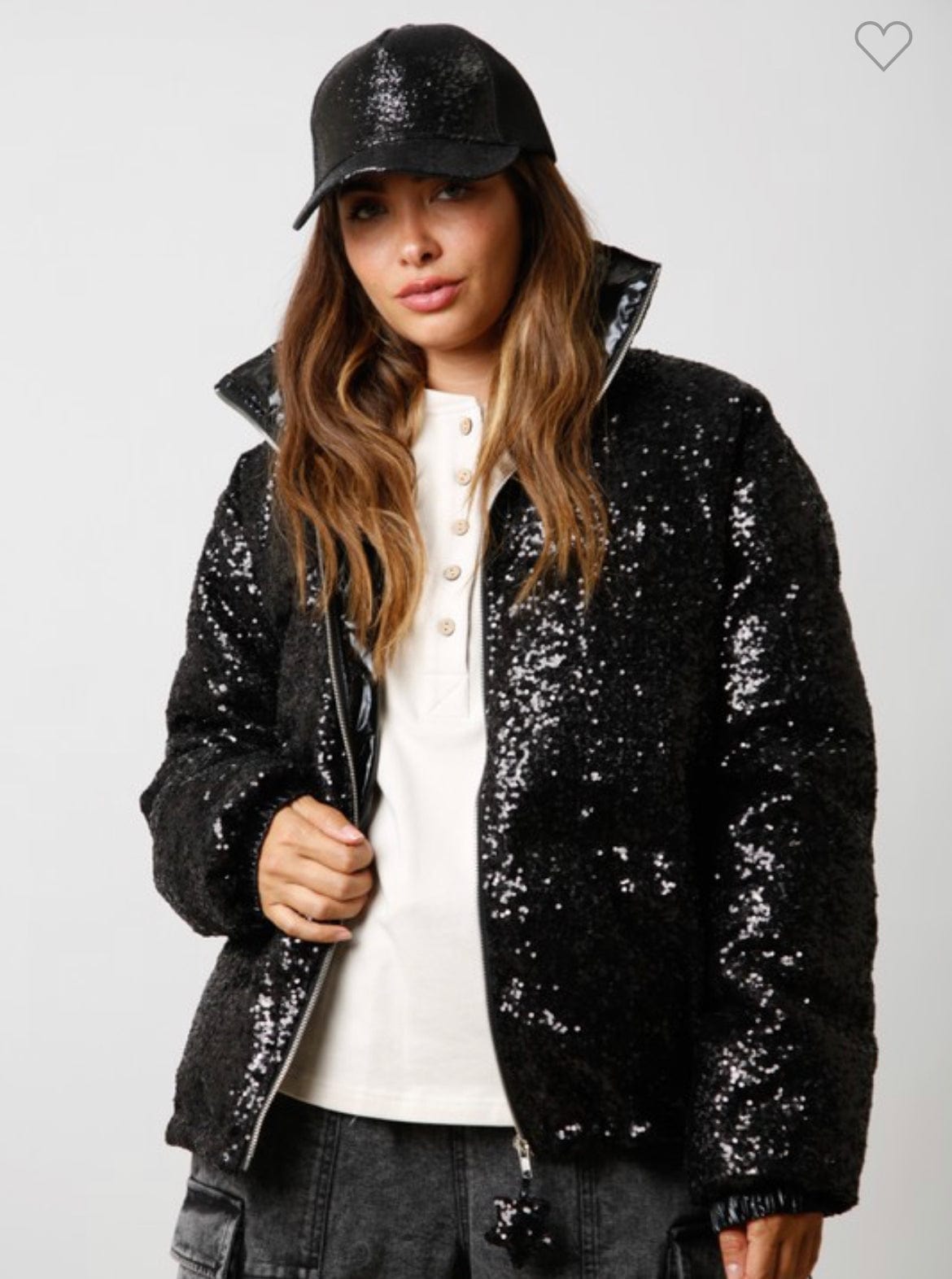 Sequin Puffer Jacket – Whiskey Ray's Boutique