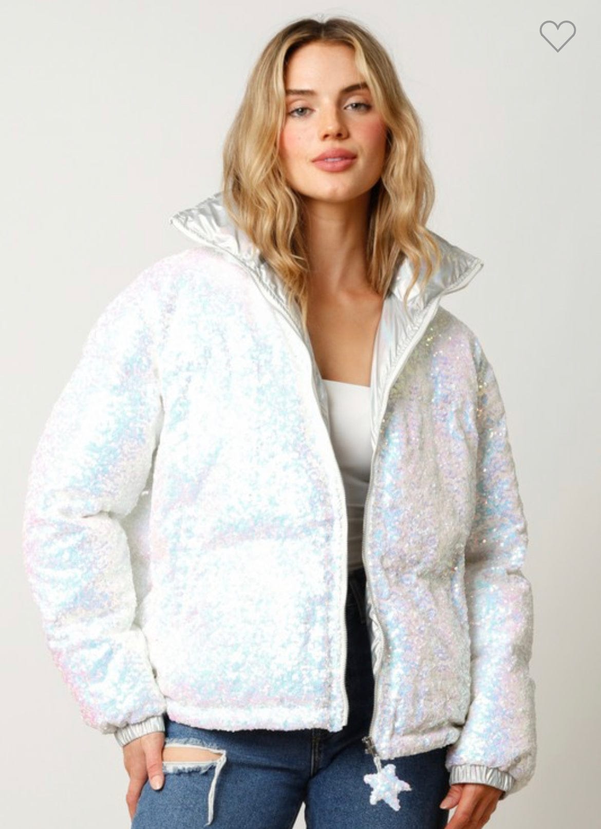 Sequin Puffer Jacket – Whiskey Ray's Boutique